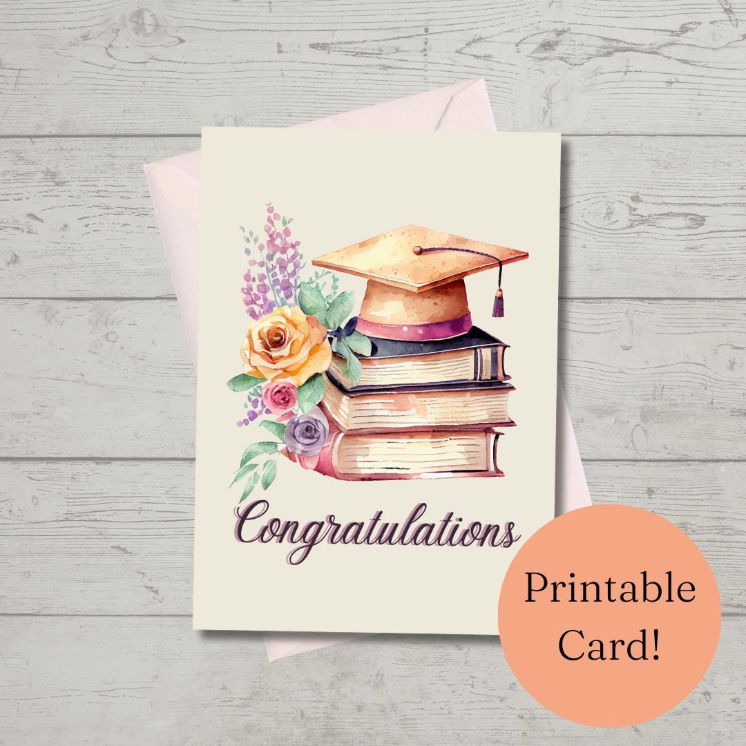 Printable Floral Graduation Congratulations Card - Etsy