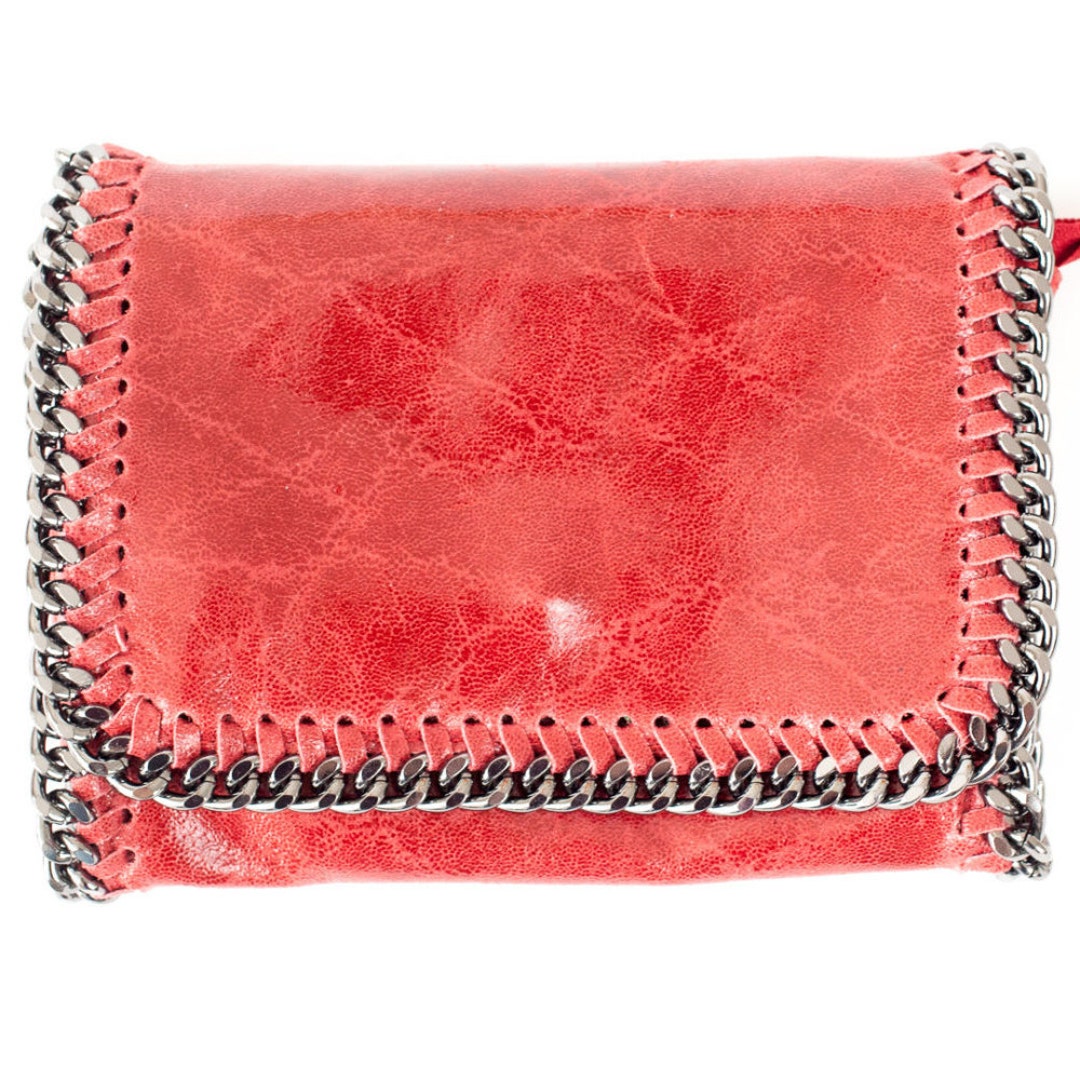 Leather Chain Handbags Red - Etsy