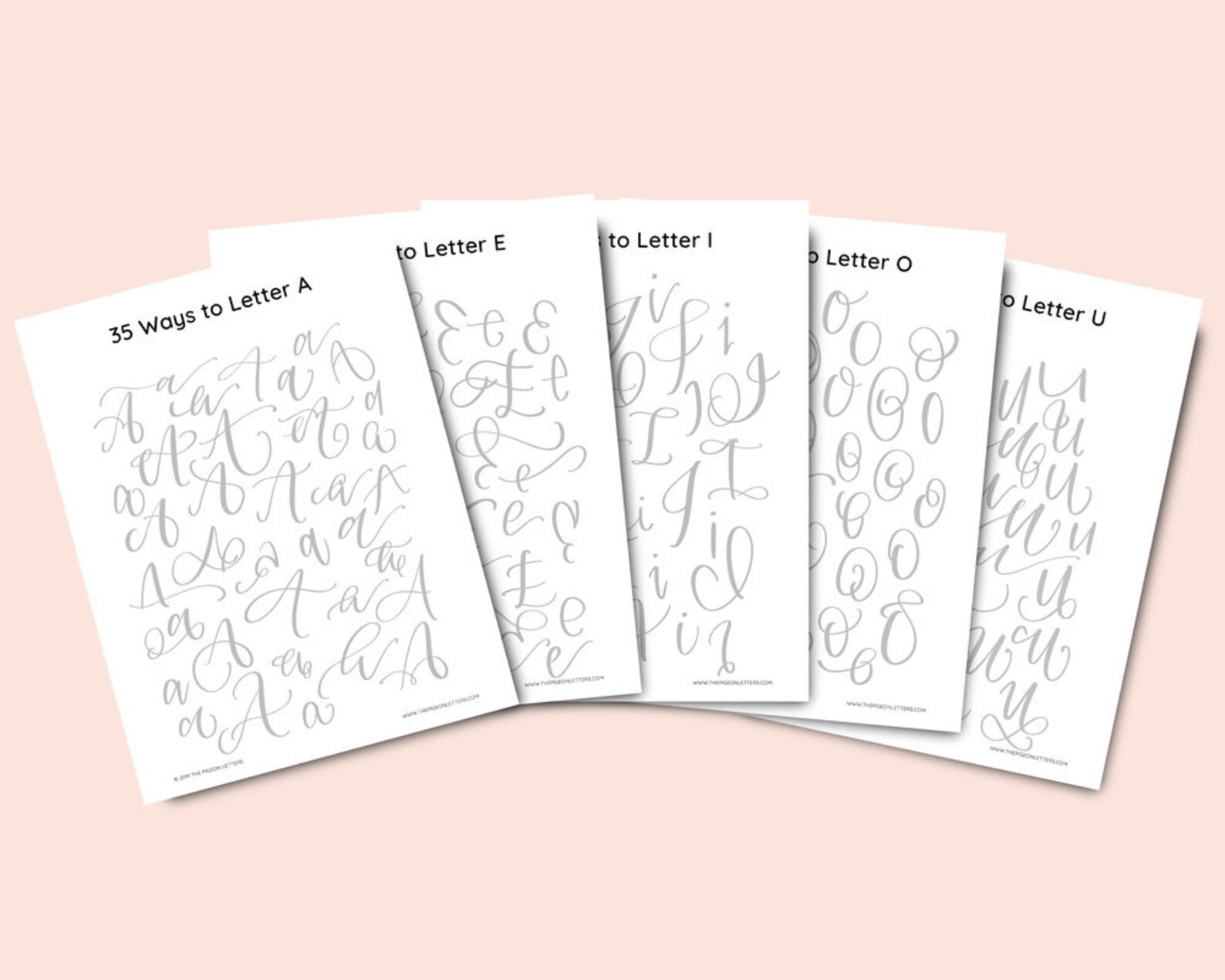 Hand Lettering Tracing Sheets 35 Ways to Hand Letter the - Etsy