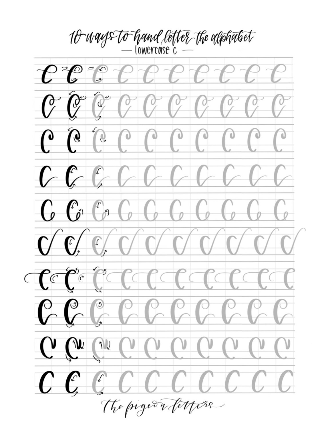 Hand Lettering Practice Sheets 10 Ways to Hand Letter the - Etsy