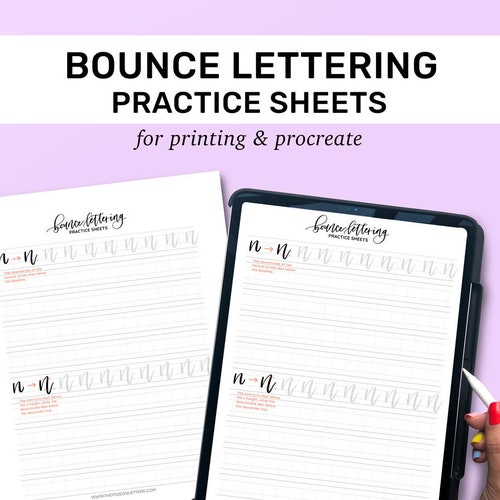 Bounce Lettering Practice Sheets TWO Versions of Each Letter - Etsy