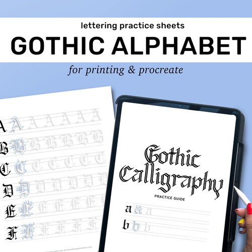 Gothic Traditional Calligraphy Guide Lettering Practice - Etsy
