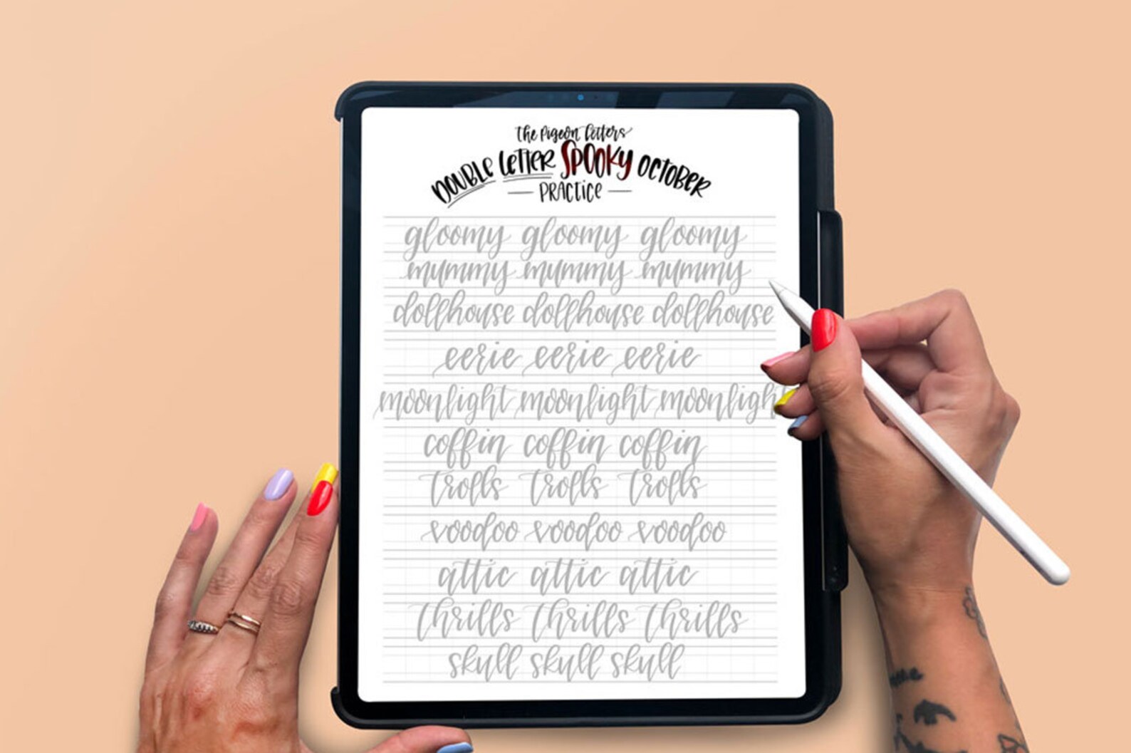 Practice Sheets Spooky DOUBLE LETTER Words for October | Etsy