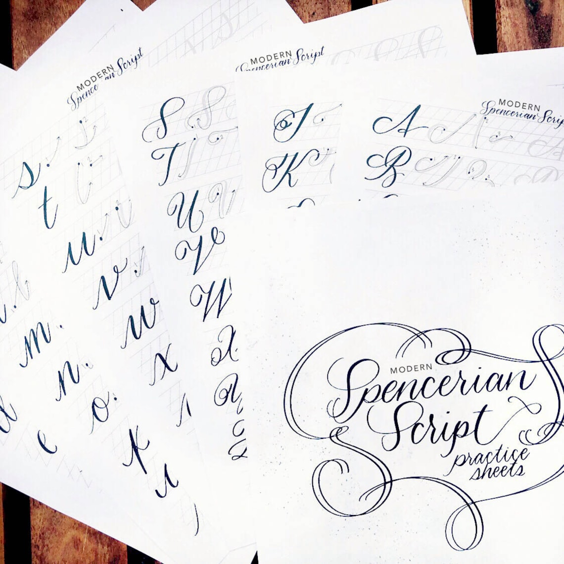 Modern Spencerian Script Lettering Practice Guide Hand | Etsy