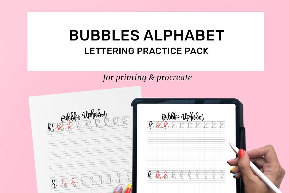 Hand Lettering Practice Sheets Modern Calligraphy Guide - Etsy