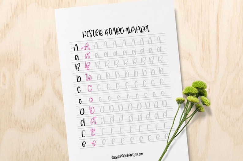 Hand Lettering Practice Sheets Posterboard Print Alphabet - Etsy