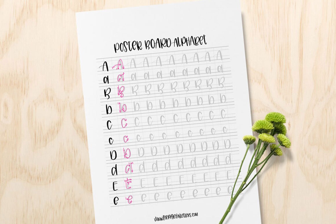 Hand Lettering Practice Sheets Posterboard Print Alphabet | Etsy