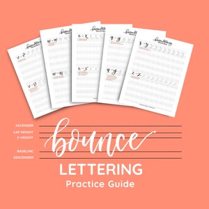 Bounce Lettering Practice Sheets | TWO Versions of Each Letter | Modern ...