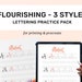 Calligraphy Flourish Practice Sheets | 3 Ways to Create Flourished ...