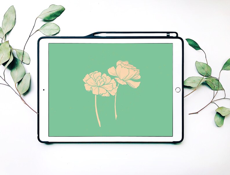 Ipad Mockup Styled Stock Photo With Eucalyptus and Apple - Etsy