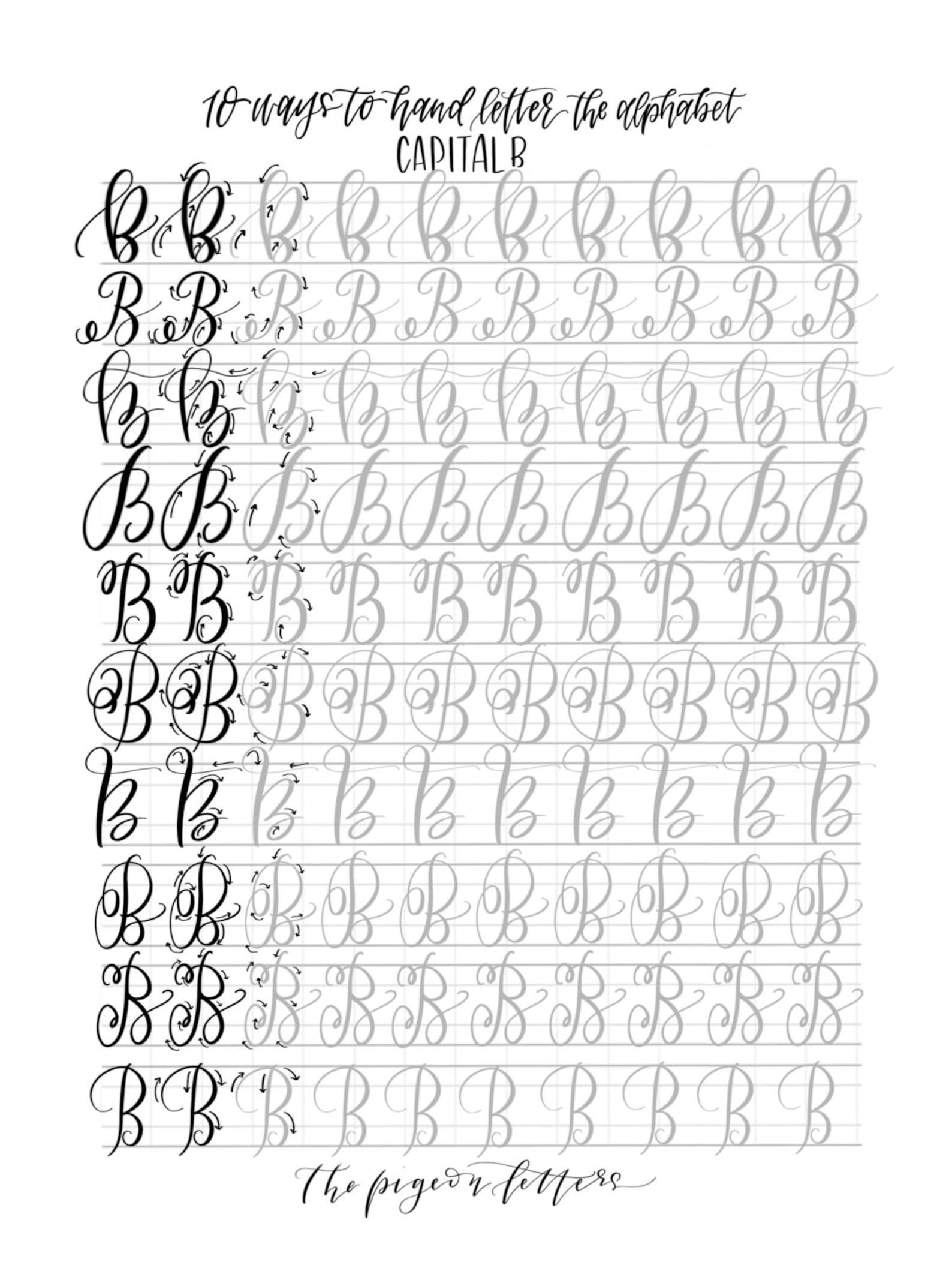BUNDLE & Save Hand Lettering Practice Sheets 10 Ways to - Etsy