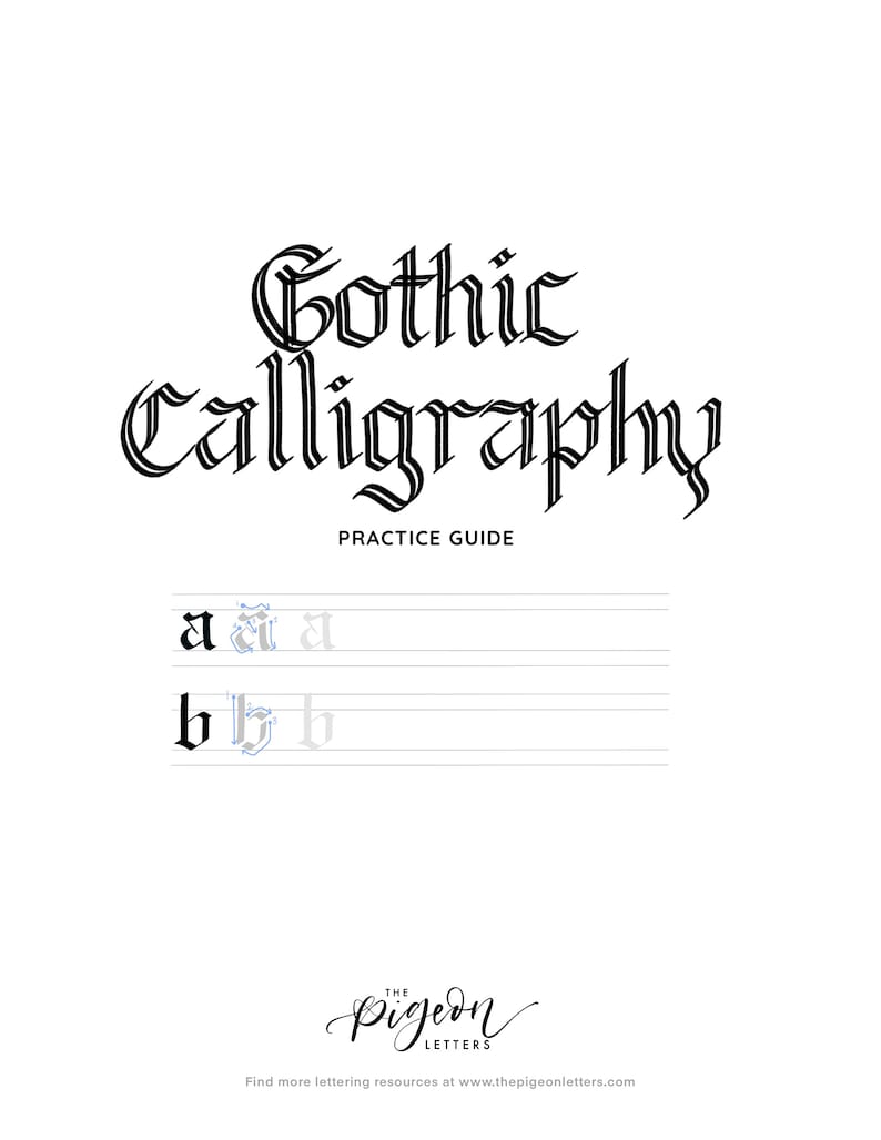 Gothic Traditional Calligraphy Guide Lettering Practice - Etsy