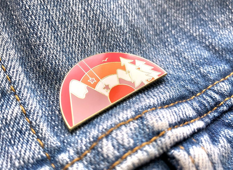 Pacific Northwest Pin Rainbow Hard Enamel Pin Trees | Etsy