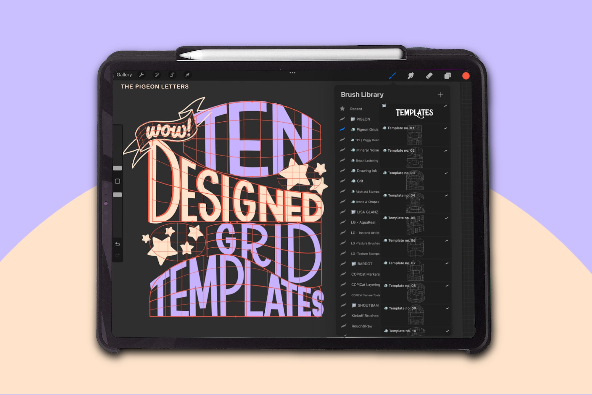 Procreate Lettering Grid Template Bundle Pigeon Grids 50 | Etsy