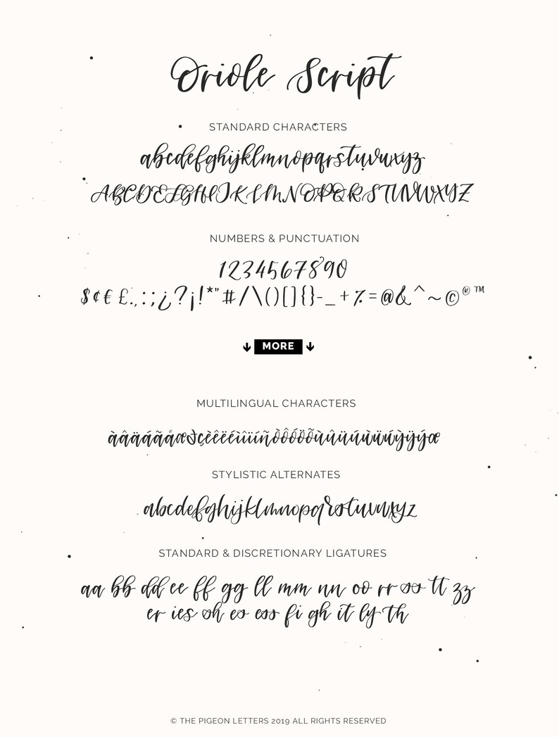 Oriole Font Extended A Hand Drawn Script Font EXTENDED - Etsy