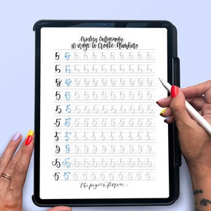 Modern Calligraphy Practice Sheets | 10 Ways to Create Numbers ...