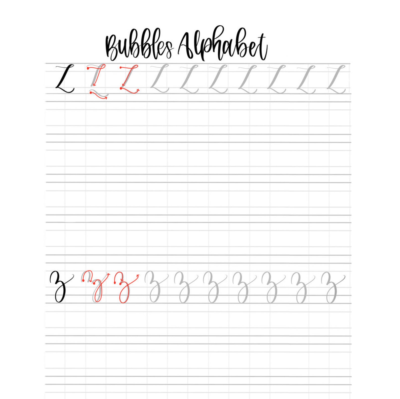 Hand Lettering Practice Sheets | Modern Calligraphy Guide | the Pigeon ...