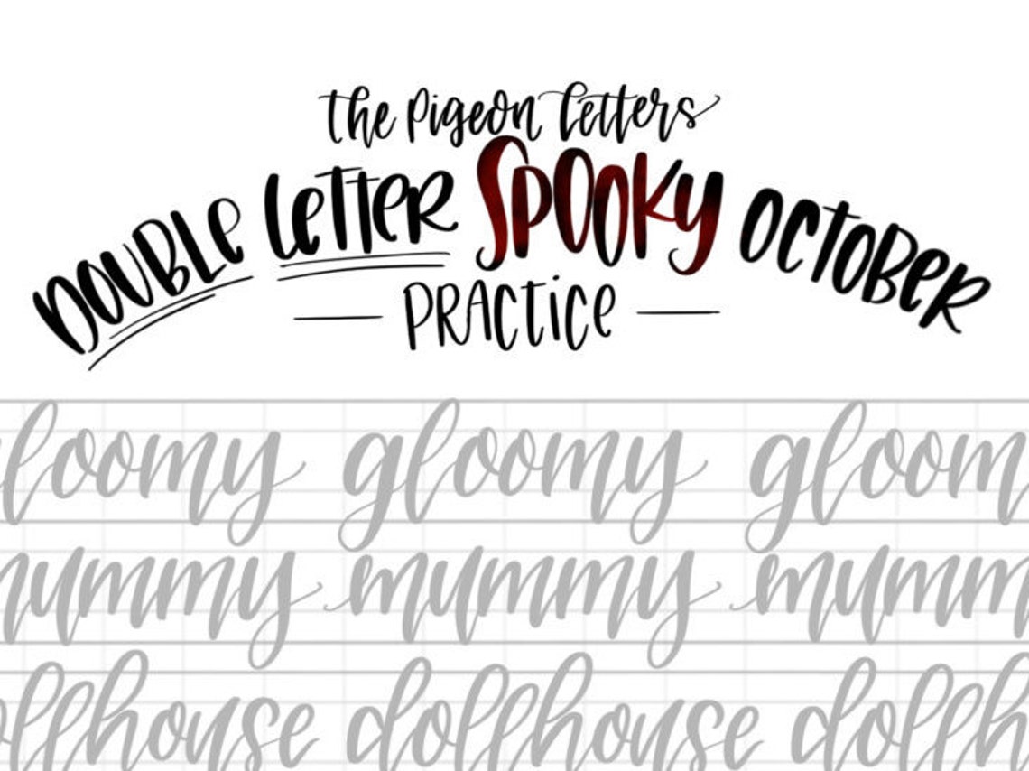 Practice Sheets Spooky DOUBLE LETTER Words for October | Etsy