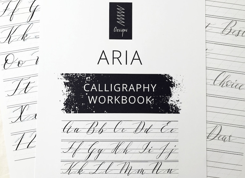 Modern Calligraphy Printable Worksheet / INSTANT DOWNLOAD / ARIA ...