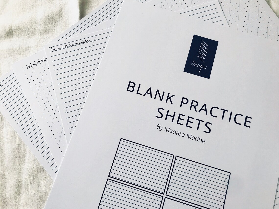 Blank Practice Sheets / Copperplate Guide Sheets / Spencerian Guide ...