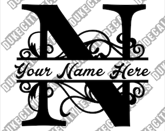 Monogram letter n | Etsy