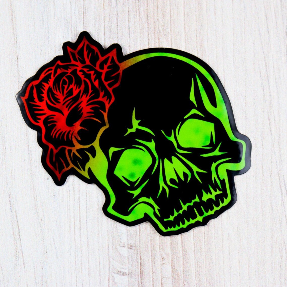 Skull and Rose Waterproof Sticker - Etsy