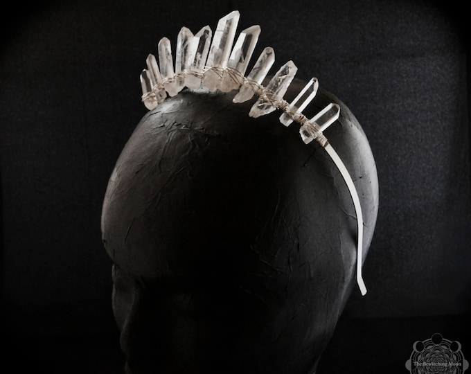 Clear Quartz Crystal Crown Fairy Crown Boho Bridal Crown Wedding ...