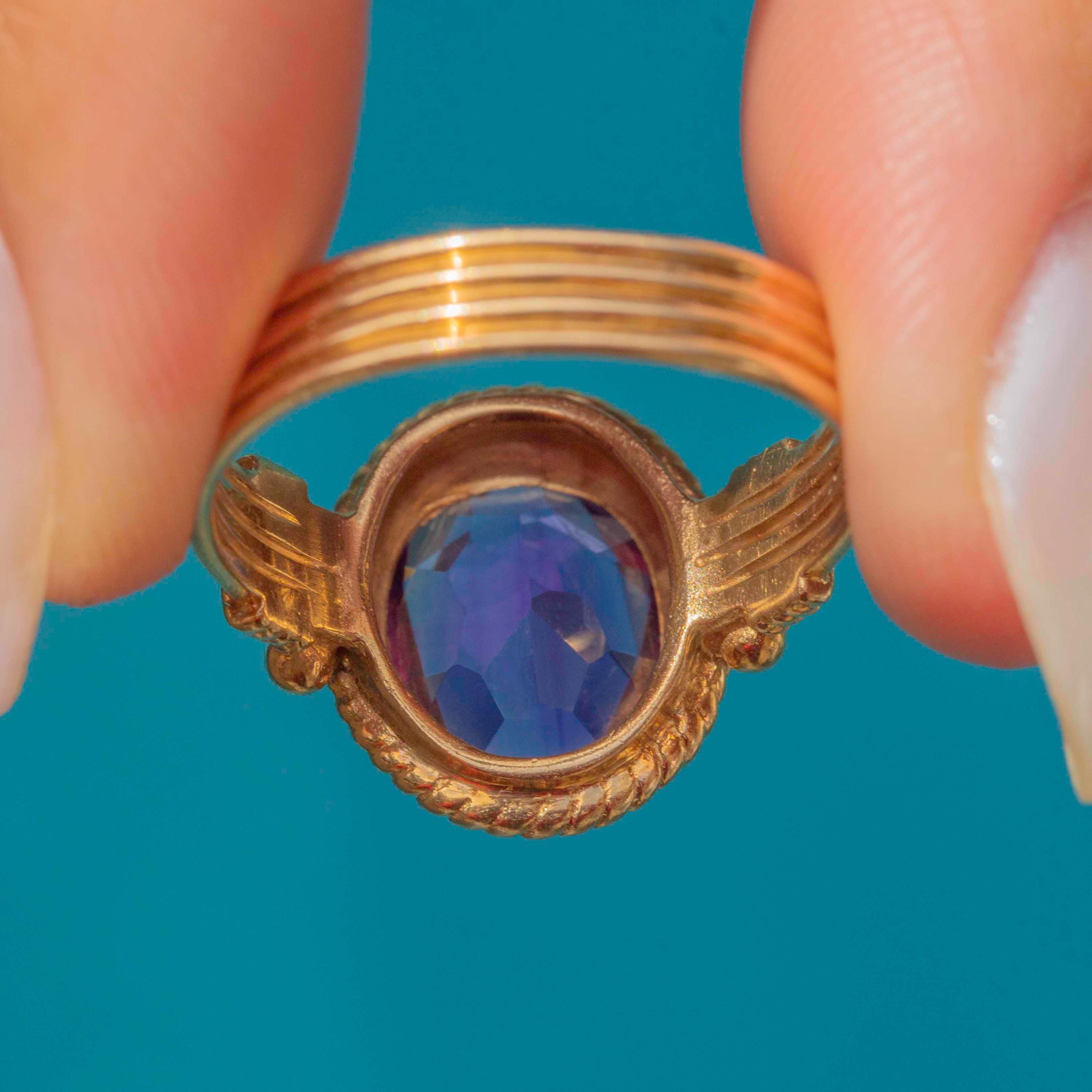 Chunky 9ct Gold Amethyst Bezel Set Ring 2.10ct - Etsy