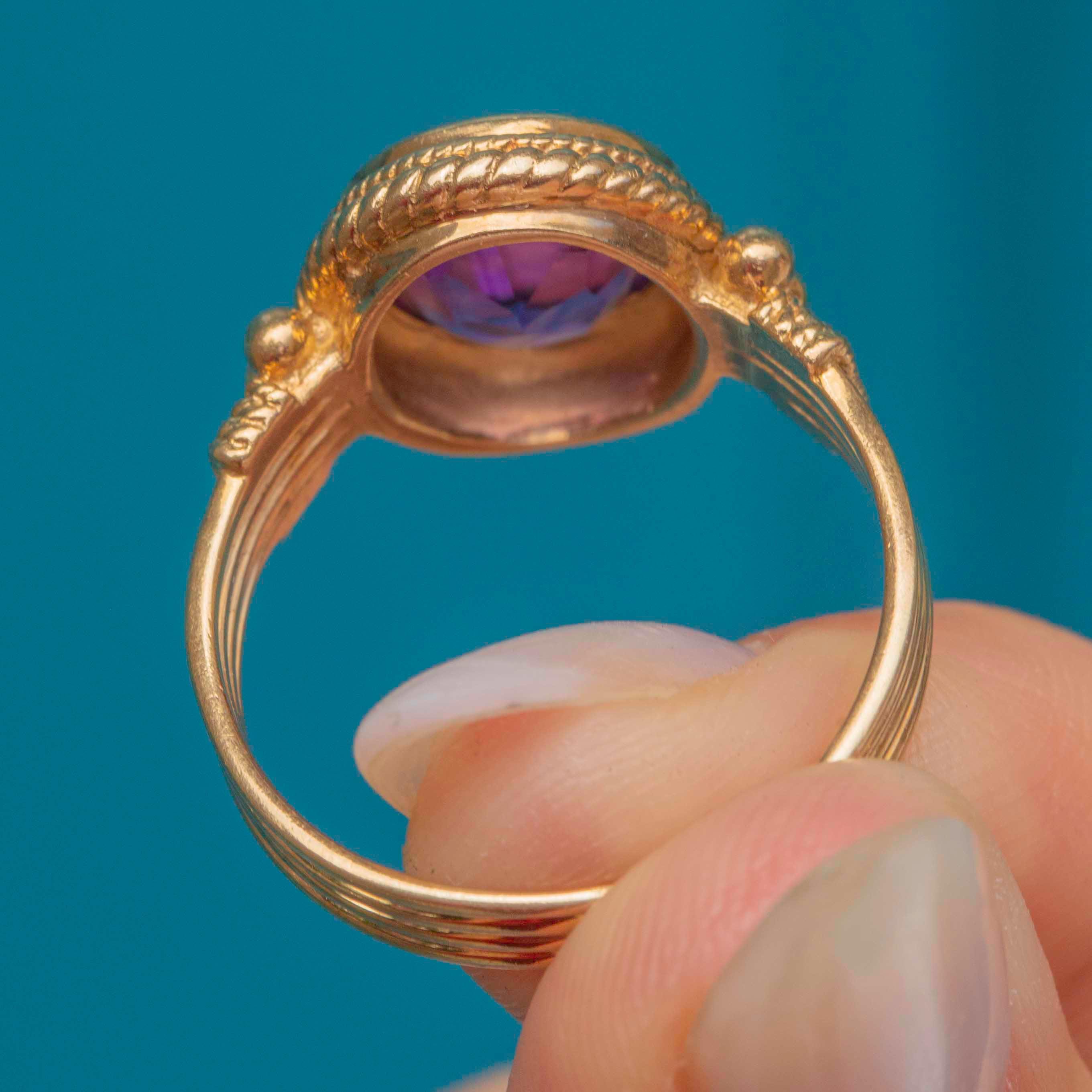 Chunky 9ct Gold Amethyst Bezel Set Ring 2.10ct - Etsy