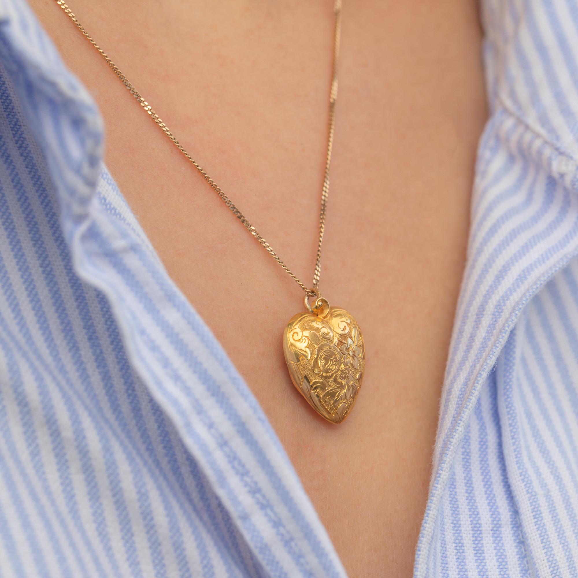 Late-georgian 18ct Gold Engraved Heart Locket - Etsy