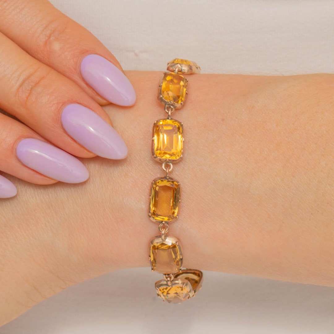 19th Century Georgian Yellow Topaz Bracelet 42.90ct, 9ct Gold - Etsy