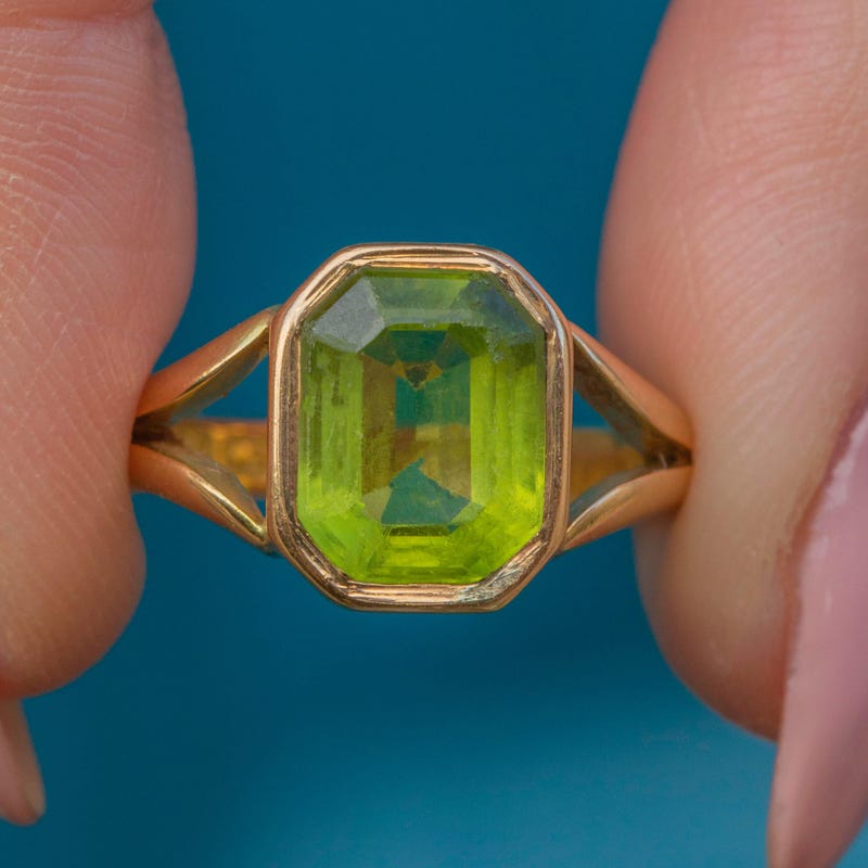 Gold Peridot Ring - Etsy