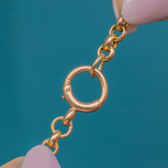 15" 9ct Gold Belcher Chain with Large Antique Bolt-Ri… - Gem