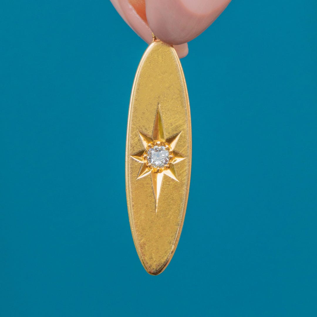 Antique 18ct Gold Diamond Star-set Pendant, C.1902 - Etsy