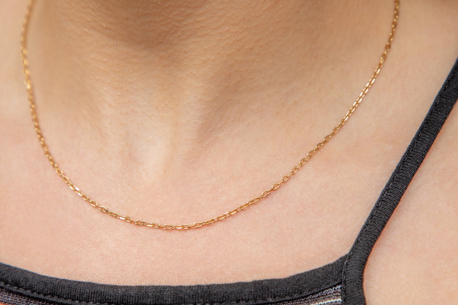 17 18ct Gold Skinny Chain 4g | Etsy