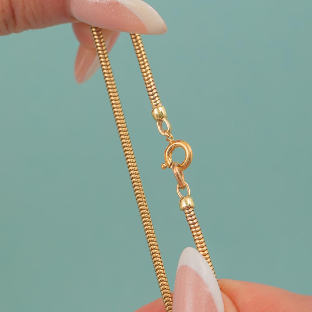 16" Antique 9ct Gold Snake Link Chain - Etsy
