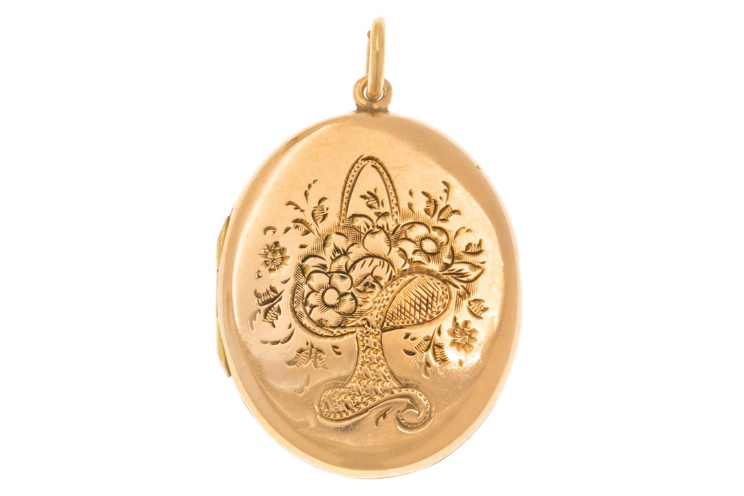 Antique 9ct Gold 'bouquet of Flowers' Locket - Etsy