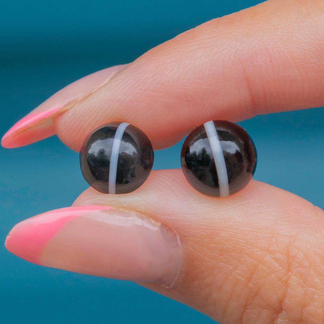 Antique 18ct Gold Banded Agate Button Earrings - Etsy