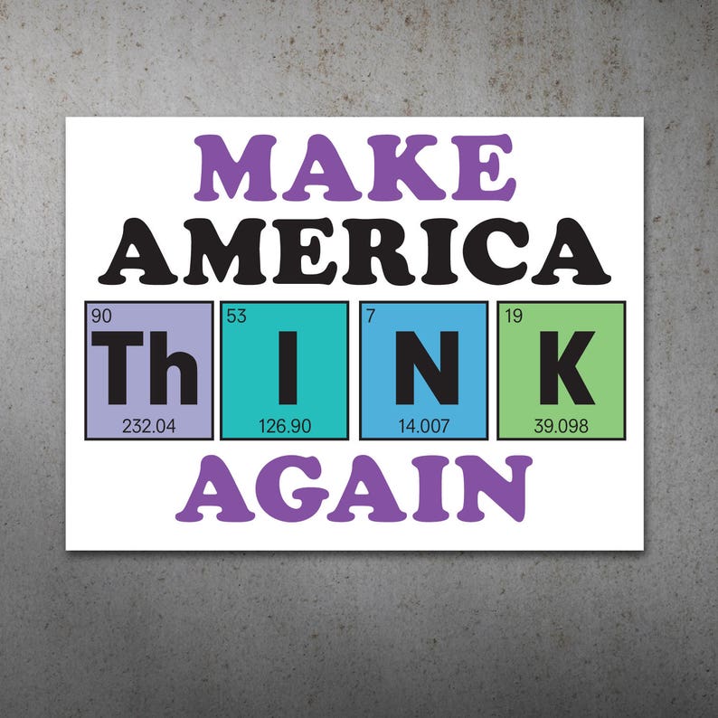 Make America Think Again PRINTABLE Protest Poster Political | Etsy