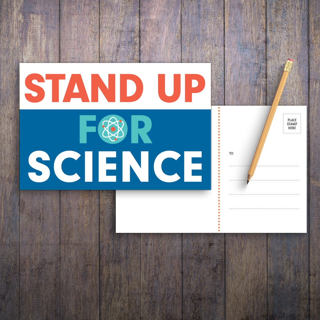 Stand up for Science PRINTABLE Protest Postcard | Political Postcards ...