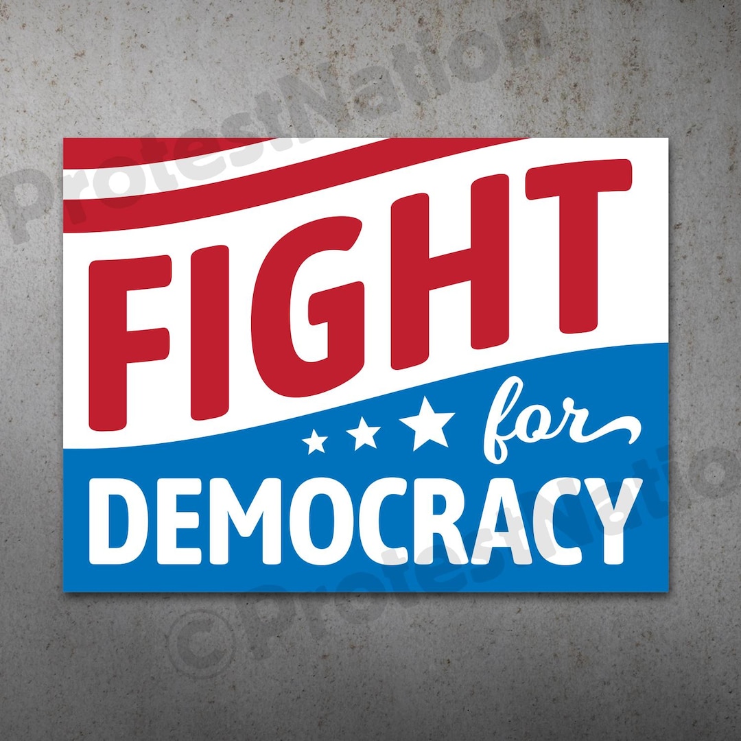 Fight for Democracy PRINTABLE Protest Poster | Anti Trump Protest Sign ...