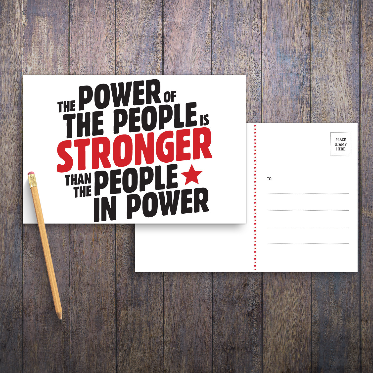 The Power of the People PRINTABLE Protest Postcard Political | Etsy