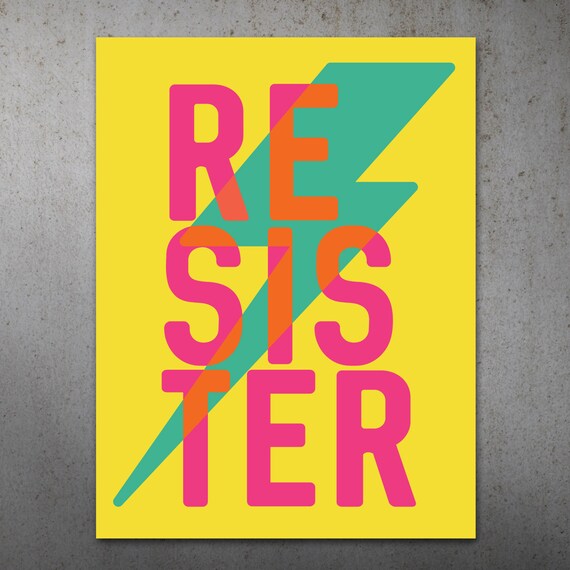 Resister PRINTABLE Protest Poster Anti-Trump Political | Etsy