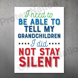 Not Silent 2 PRINTABLE Protest Poster | Protest Sign - Etsy