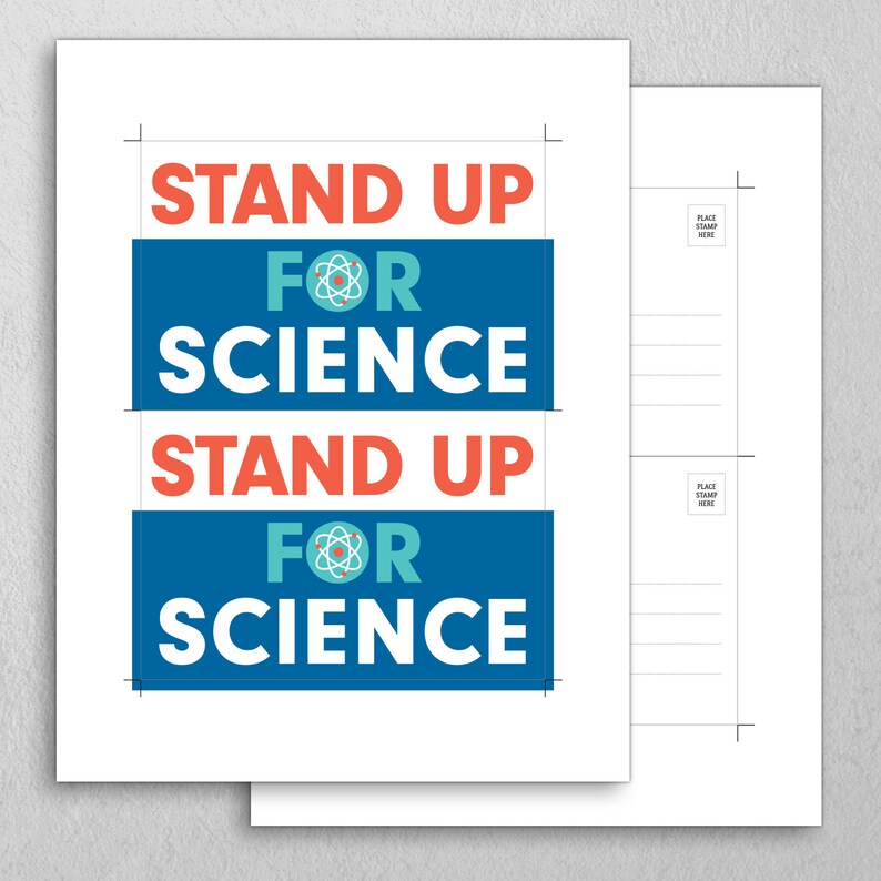 Stand up for Science PRINTABLE Protest Postcard | Political Postcards ...