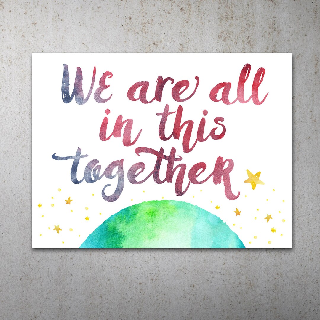 We Are All in This Together PRINTABLE Protest Poster Climate Change ...
