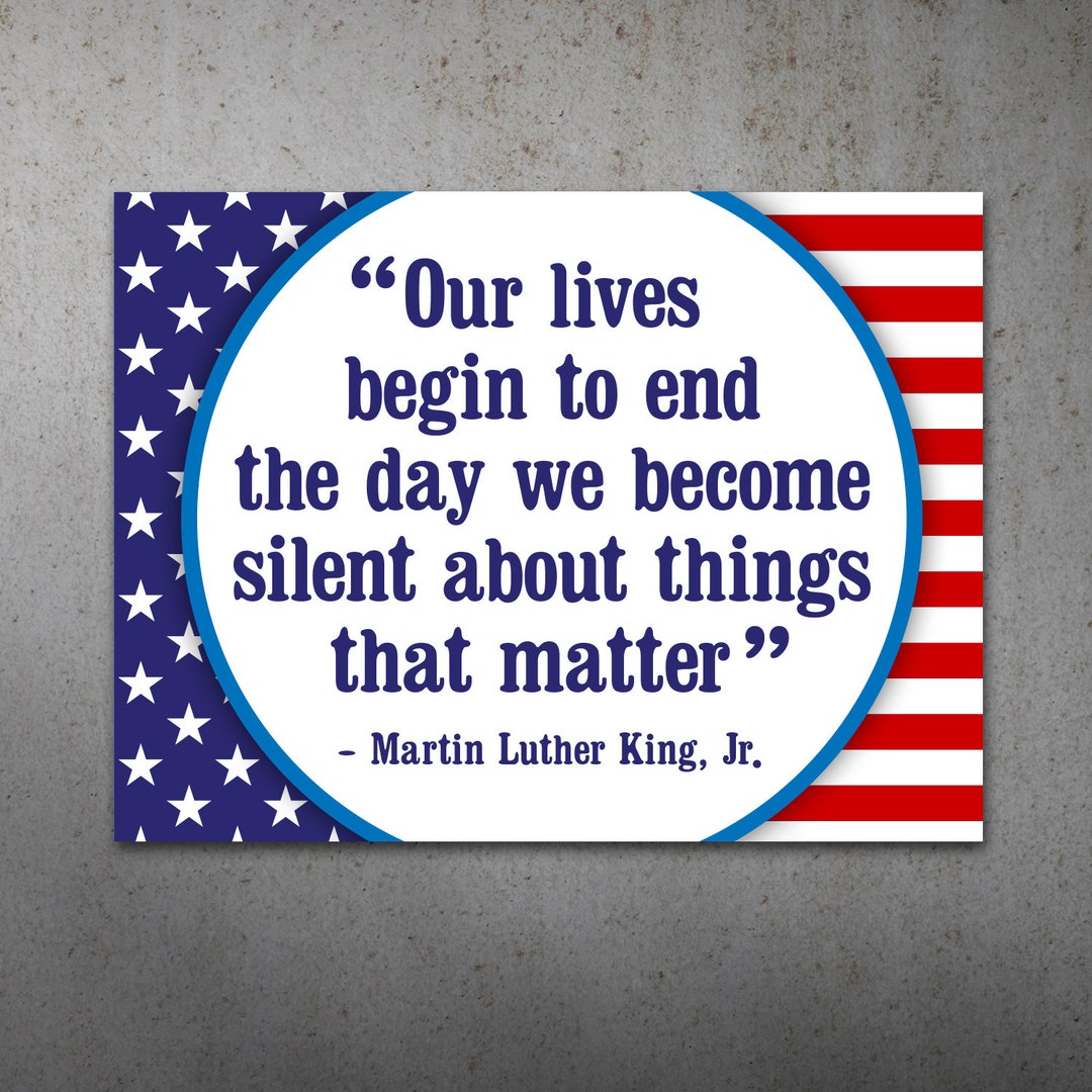 MLK Quote, Things That Matter PRINTABLE Protest Poster - Etsy