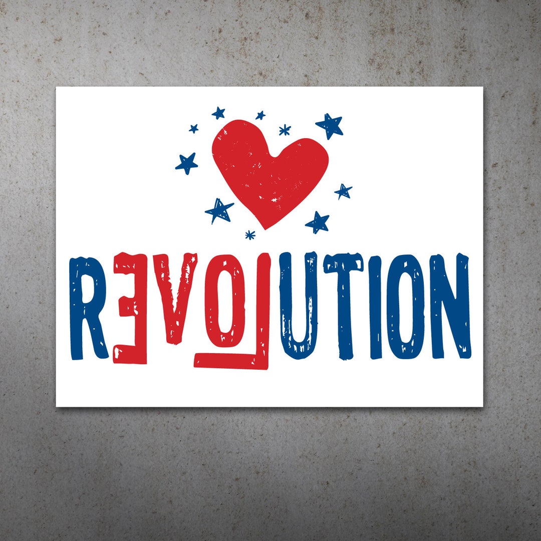 Love Revolution PRINTABLE Protest Poster Hand Drawn Protest Sign - Etsy