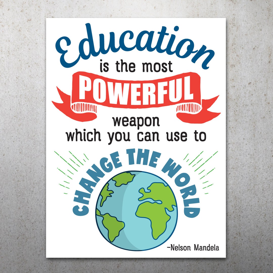 Education is Powerful PRINTABLE Protest Poster | Change the World ...