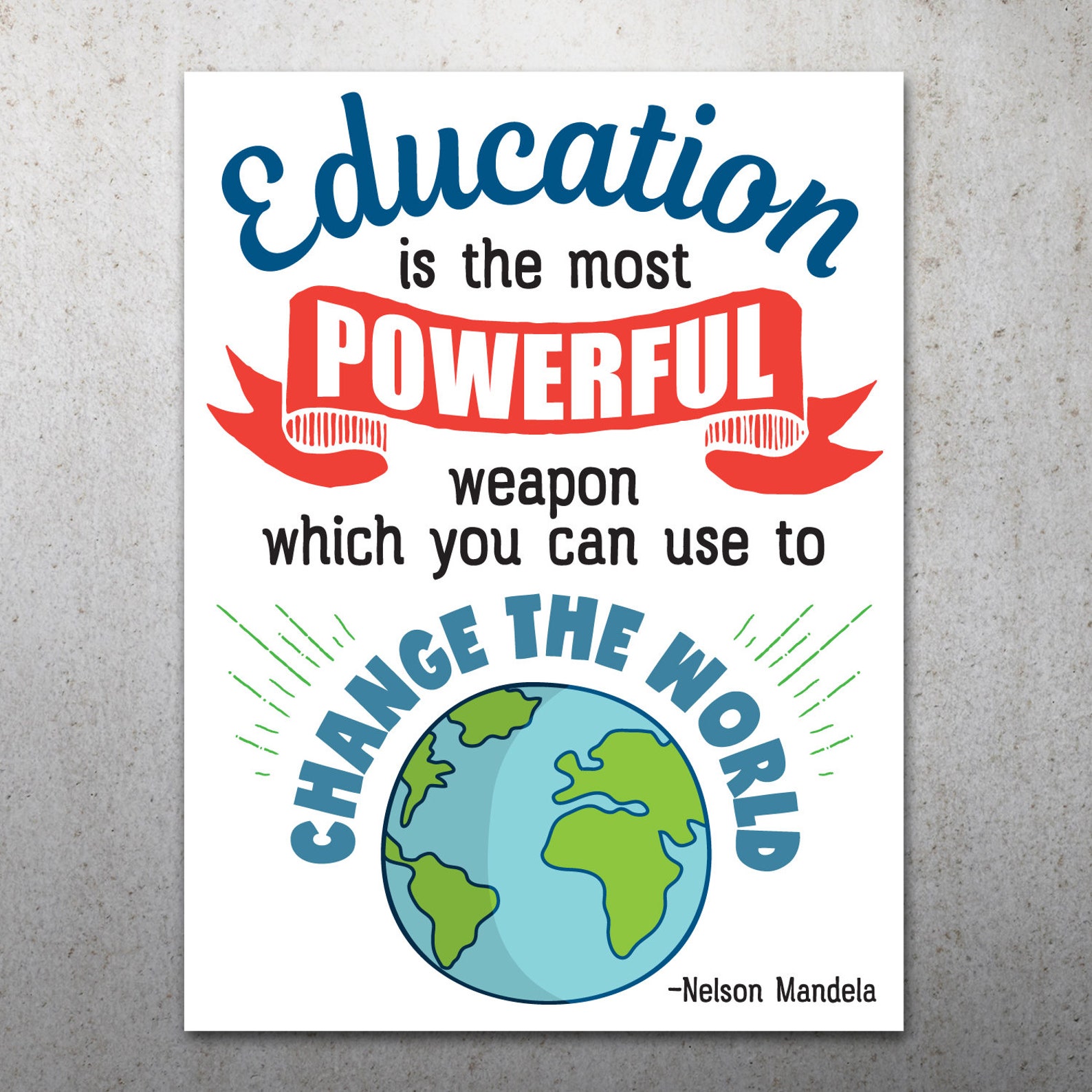 Education is Powerful PRINTABLE Protest Poster | Change the World ...